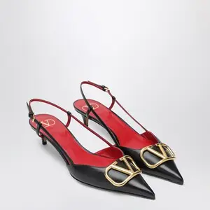Valentino Garavani Vlogo Signature Slingback Pumps - Black