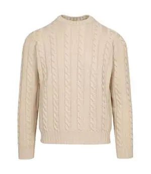 FILIPPO DE LAURENTIIS Cable-knit Wool Sweater - Sand
