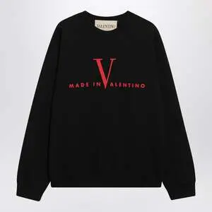 Valentino Garavani Cotton Crewneck Sweatshirt - Black