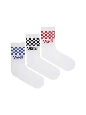 VANS Checkboard Logo Crew Socks - White