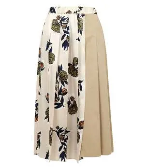 Max Mara Printed Twill Skirt - Beige