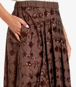 Max Mara Sequined Poplin Skirt