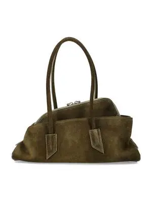 Attico Asymmetric Suede Leather Tote Bag