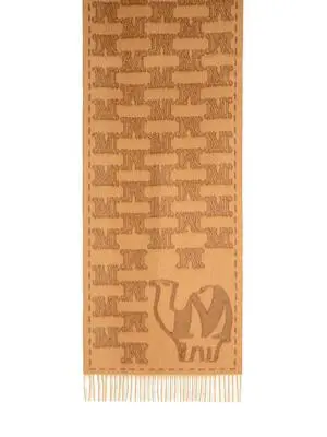 Max Mara Wsteddyc' Camel Jacquard Cachemire Stole - Brown