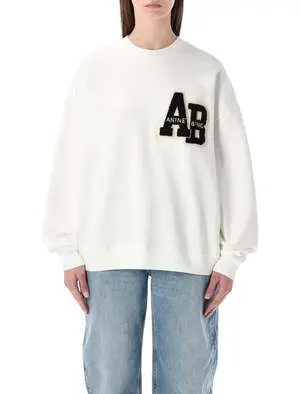 ANINE BING Miles Oversized Sweatshirt Letterman - Beige