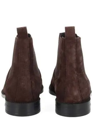 BOSS Leather Chelsea Boot - Brown