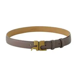 COURREGES Leather Belt With Logo Hardware - Brown