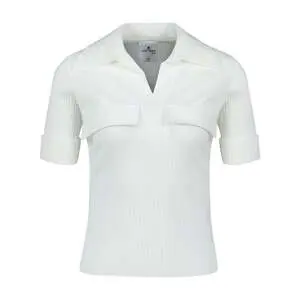 COURREGES Ribbed Viscose Polo