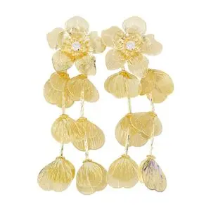 SELF-PORTRAIT Flower Metal Earrings - Gold