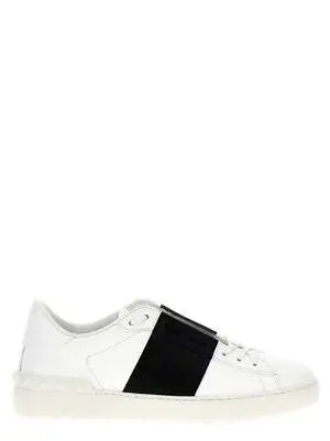 Valentino Garavani Leather 'open' Sneakers - White/black
