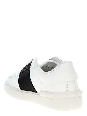 Valentino Garavani Leather 'open' Sneakers - White/black