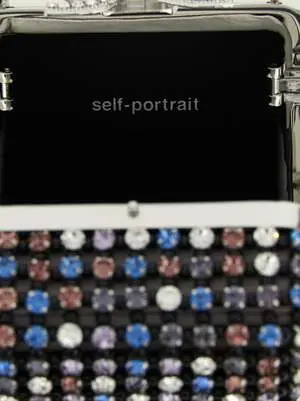 SELF-PORTRAIT Crystal Chainmail Handbag - Multicolor