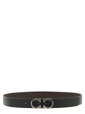 FERRAGAMO Gancini Reversible Belt - Black