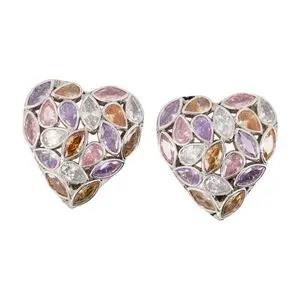 SELF-PORTRAIT Heart Shaped Earrings - Multicolor