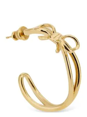 FERRAGAMO Bow Hoop Earrings - Gold