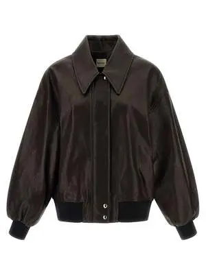 Khaite Shelman' Leather Bomber Jacket