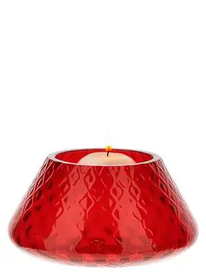 VENINI Candle Holder 'lele' ⌀ 18 Cm - Red