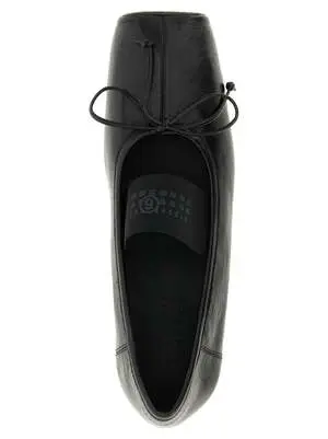 MAISON MARGIELA Crinkle Effect Leather Ballet Flats - Black