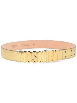 Moschino Belt With Logo - Gold