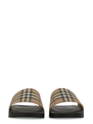 Burberry Check Print Slide Sandal