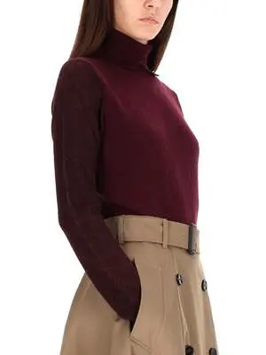 Burberry Wool Blend Pullover - Bordeaux