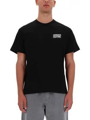 Versace Small Square Logo T Shirt - Black