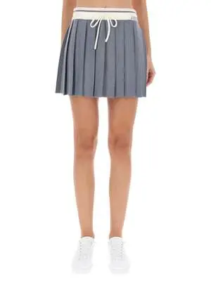 Casablanca Pleated Tennis Skirt - Silver