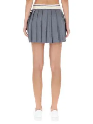Casablanca Pleated Tennis Skirt - Silver