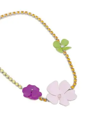 Marni Rhinestone And Enameled Flower Choker