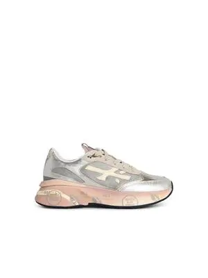 Premiata Silver Tone Sneakers For Women