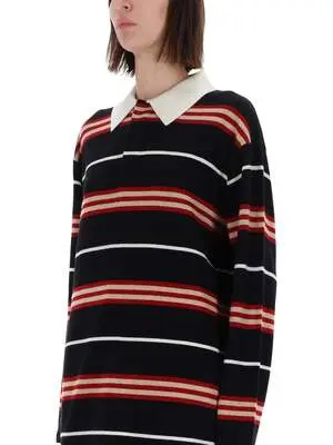 Guest In Residence Striped Cashmere Rugby Polo Shirt