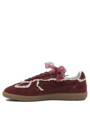 ALOHAS Suede Sneakers With Crochet Trim - Brown