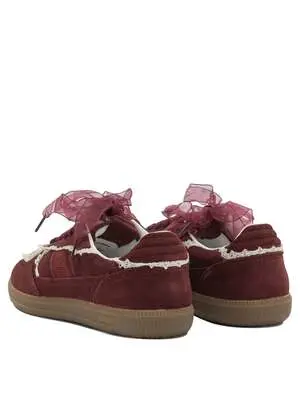 ALOHAS Suede Sneakers With Crochet Trim - Brown