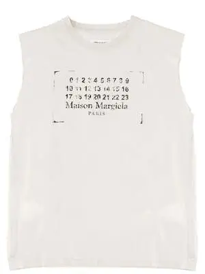 MAISON MARGIELA Top With Logo Print - Beige