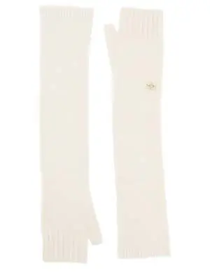 GANNI Knitted Fingerless Gloves - Ivory