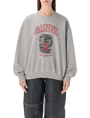 GANNI Graphic Cotton Sweatshirt