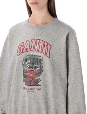 GANNI Graphic Cotton Sweatshirt