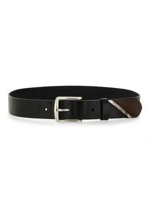 DIESEL® B-line Leather Belt - Black