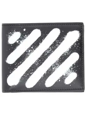 Off White Diagonal Spray' Wallet - Black