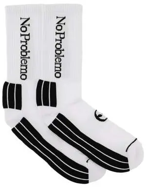 NO PROBLEMO Cotton Blend Socks - White