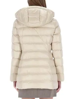 FAY Down Jacket With Hood - Beige