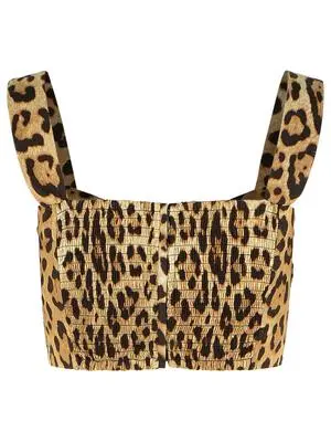 Dolce & Gabbana Leopard Print Bustier - Brown