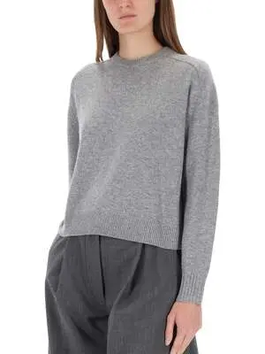 Theory Cashmere Cropped Sweater - Grey