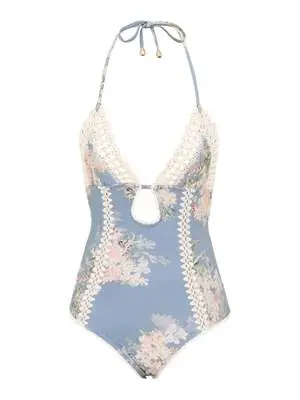 Zimmermann Cascadian One Piece Swimsuit - Baby Blue