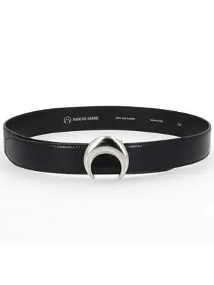MARINE SERRE Leather Belt - Black