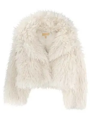 Michael Kors Faux Fur Cropped Jacket - Ivory