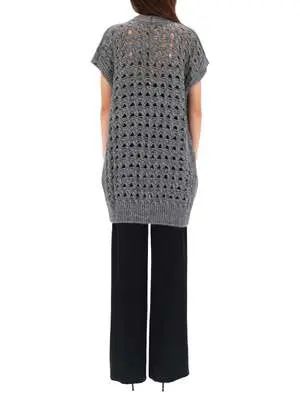 Herno Sleeveless Vest With Perforated Workmanship - Grey