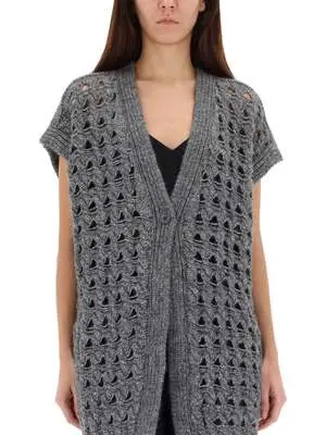 Herno Sleeveless Vest With Perforated Workmanship - Grey