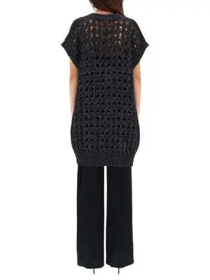 Herno Sleeveless Vest With Perforated Workmanship - Black