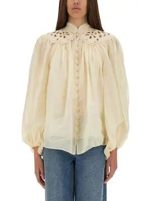 Zimmermann Embroidered Blouse - Ivory